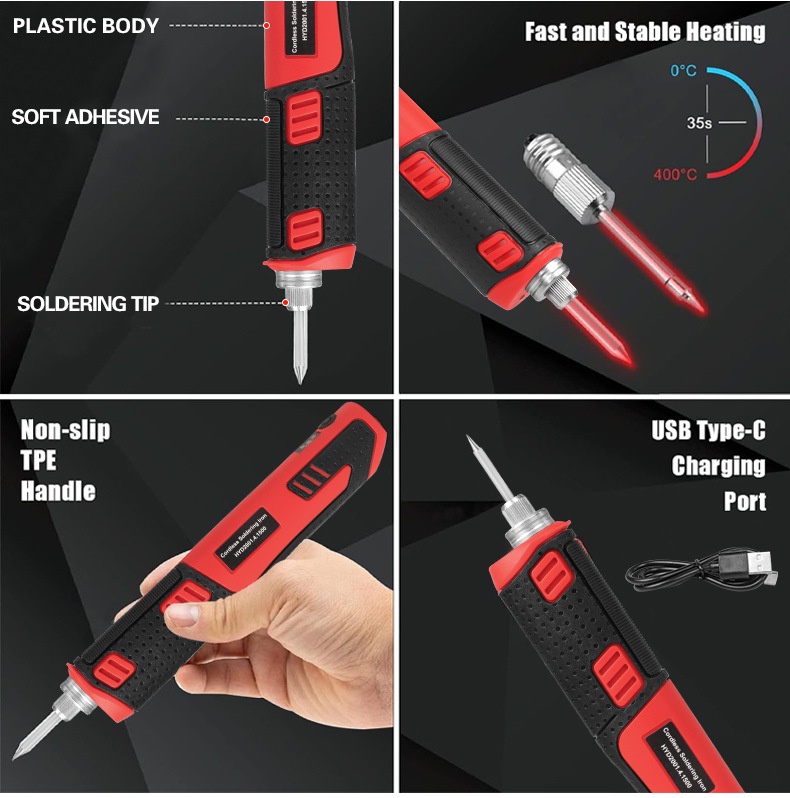 Lithium Battery Soldering Iron Portable USB Soldering Iron Portable ...