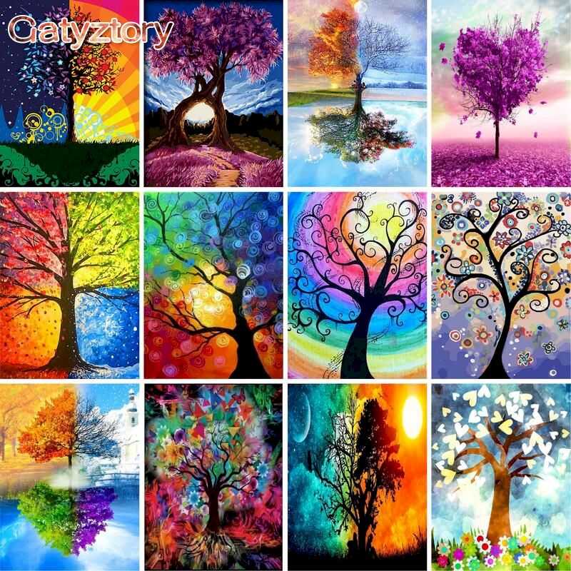 GATYZTORY Hindi Sinusulat na Pagpipinta ng Oil Sa pamamagitan ng numero ...