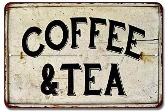 Coffee & Tea Sign Station Nook Shop Signs Decor Hot Farmhouse ...
