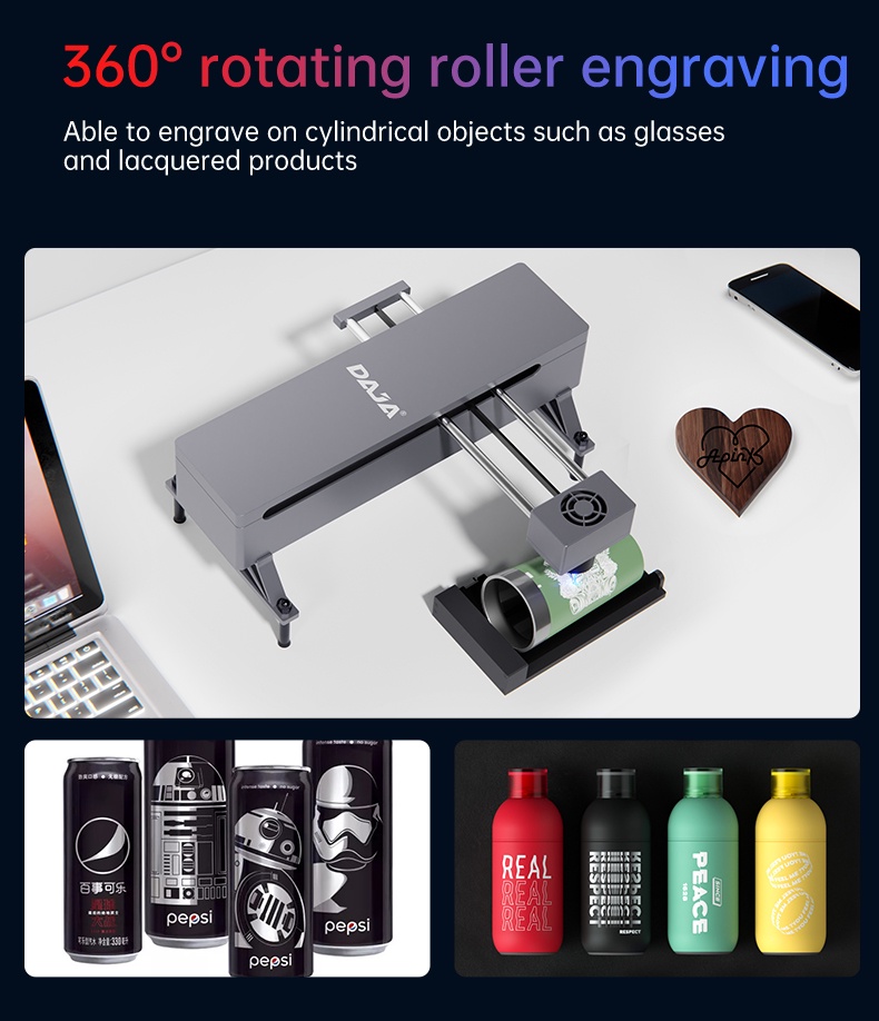DAJA Laser Engraving Machine DJ7 5W Engraver for Portable Wood Label ...
