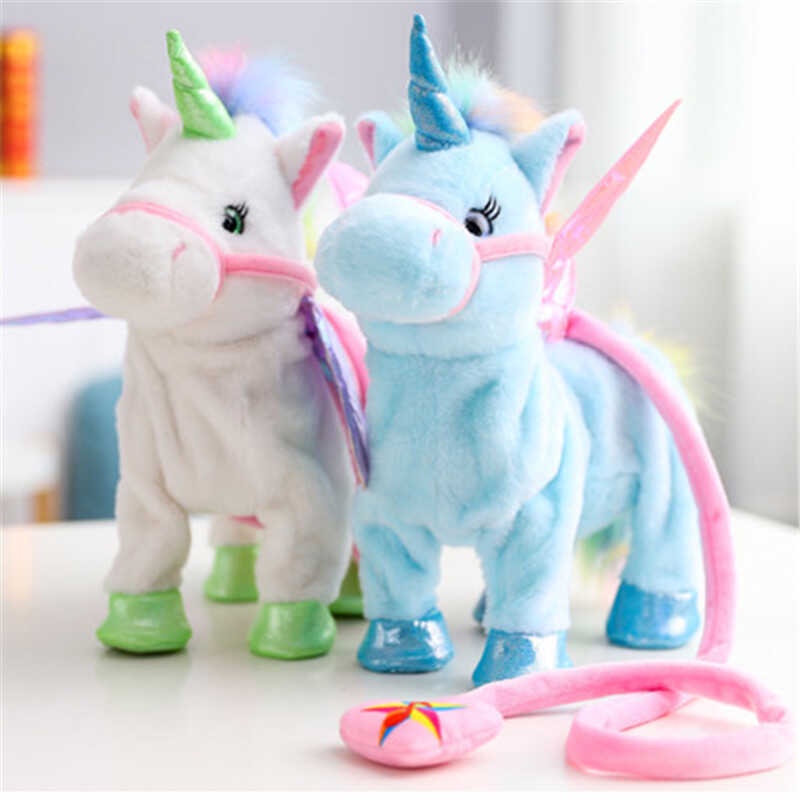 35cm Lovely Electric Walking Unicorn Plush Toy Soft Stuffed Animal ...