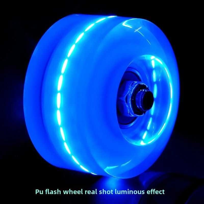 LY Double Row Roller Skates Glowing Four Wheels Universal Transparent ...