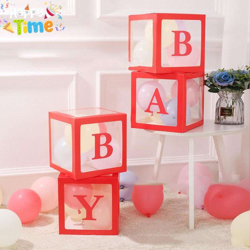 Red Transparent Balloon Box Wedding Red Theme Birthday Party ...