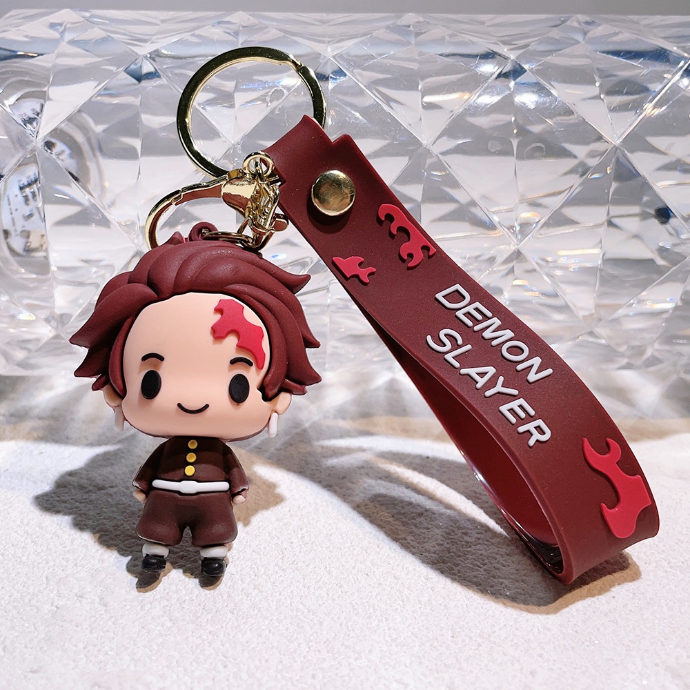 Anime demon slayer doll keychain Nezuko tanjiro figure keychain Kimetsu ...