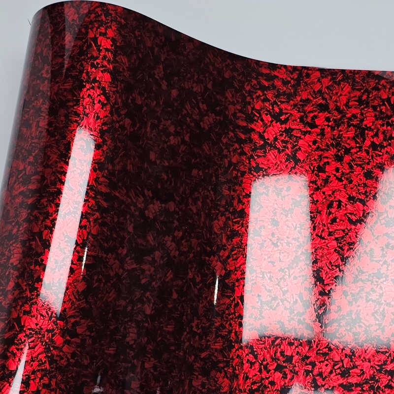 High Glossy Forged flower carbon red sier gold Wrapping Vinyl Film Car ...