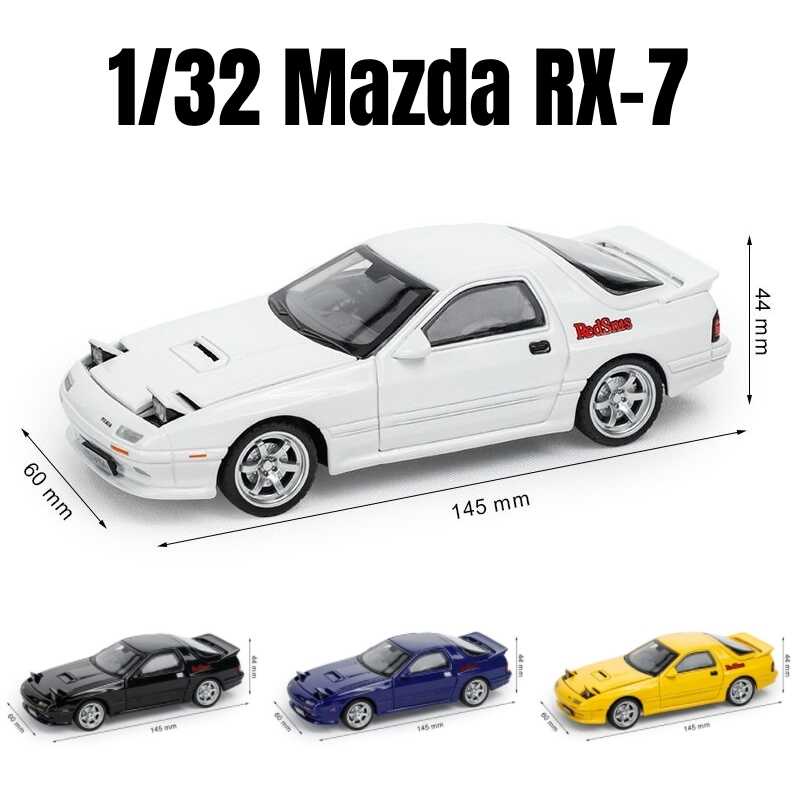 1/32 Mazda RX7 Initial D Miniature Diecast RX-7 Toy Car Model Sound ...