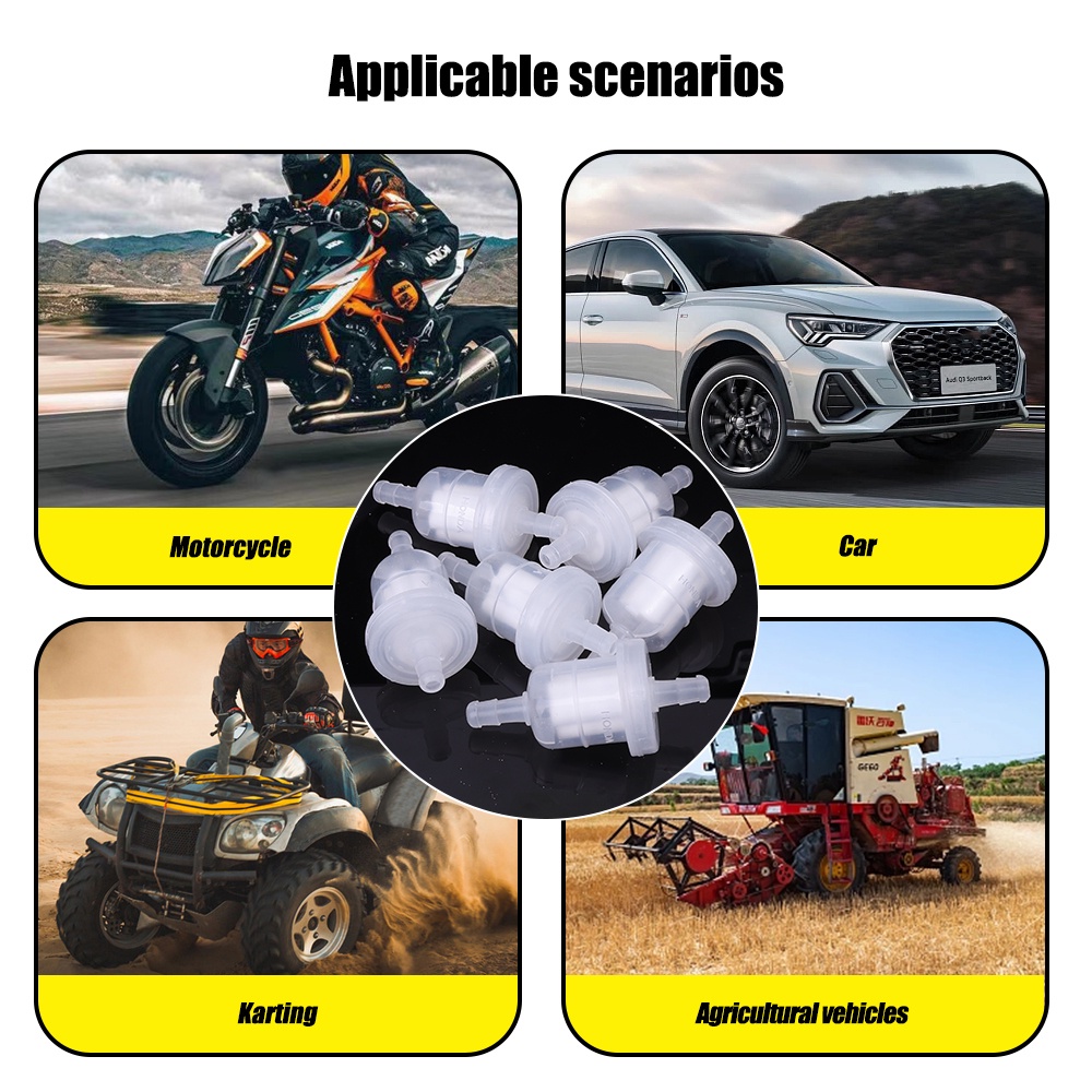 Universal Motorcycle Moped Scooter Fuel Filter Portable Inline Gasoline ...