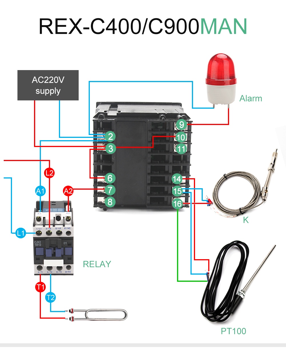 REX C100 C400 C700 C900 PID Digital intelligent Industrial temperature ...