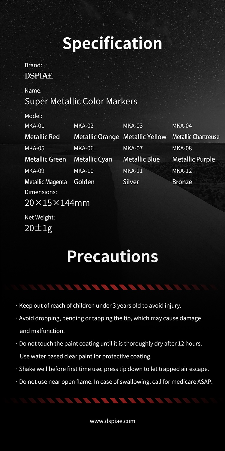 DSPIAE MKA Super Metallic Color Markers | Shopee Philippines