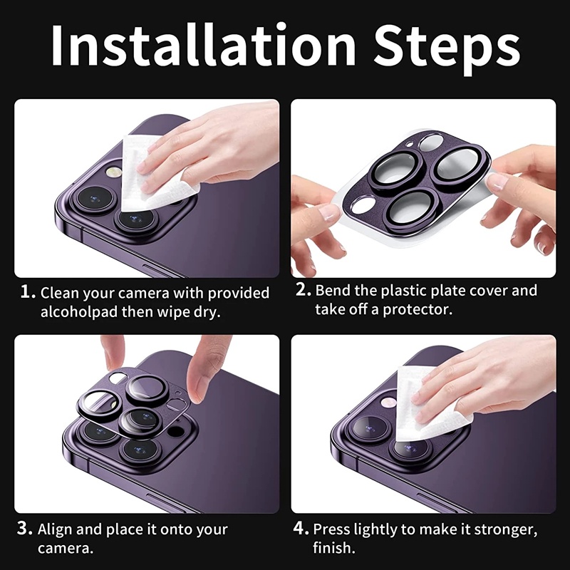 Monee Metal Full Cover Anti-scratch Tempered Glass Camera Lens ...