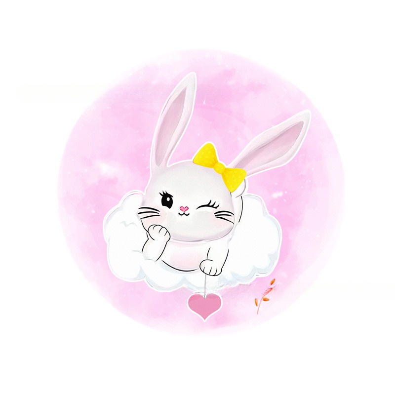 Easter Bunny Cartoon Theme Party Pink Kawaii Cake Topper Paper Plate ...