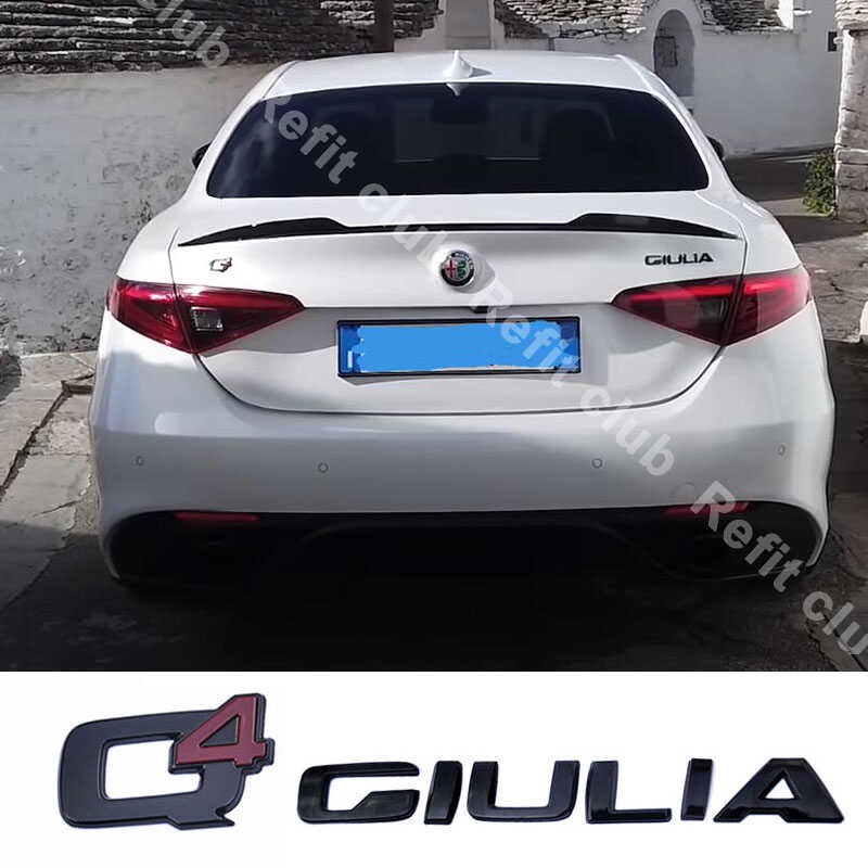 Black Q4 GIULIA Sticker Car Tail · Styling Emblem Stickers Para Sa Alfa ...