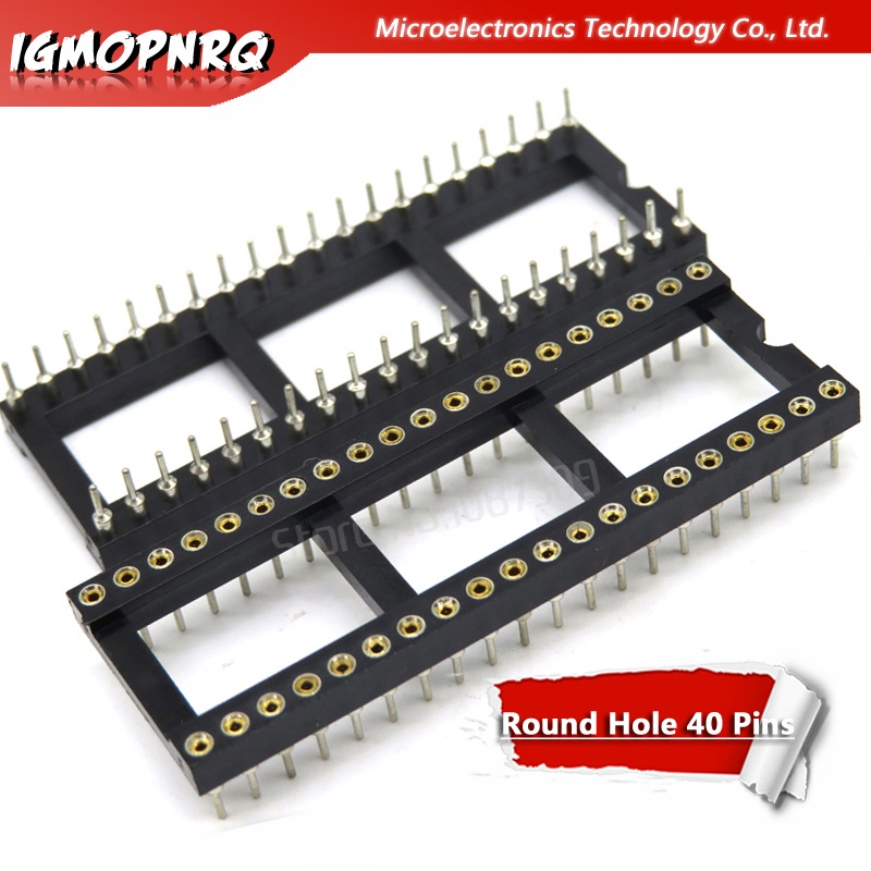 5pcs DIP40 Round Hole 40 Pins 2.54MM DIP IC Sockets Adaptor Solder Type ...
