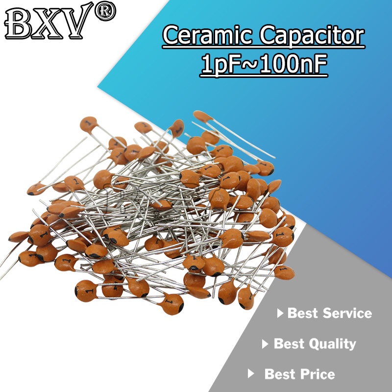 100PCS Ceramic Capacitor 50V 1pF ~ 100nF 0.1uF 104 4.7PF 10PF 22PF 33PF ...