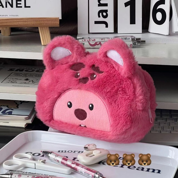 Cartoon Loopy Pen Bag Plush Little beaver loopy Cute Stuffed Animal ...