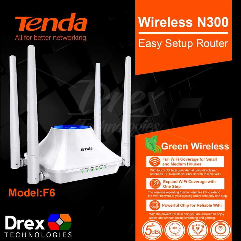 Tenda F6 Wireless N300 Easy Setup Router 300Mbps Version 3.0 | Shopee ...