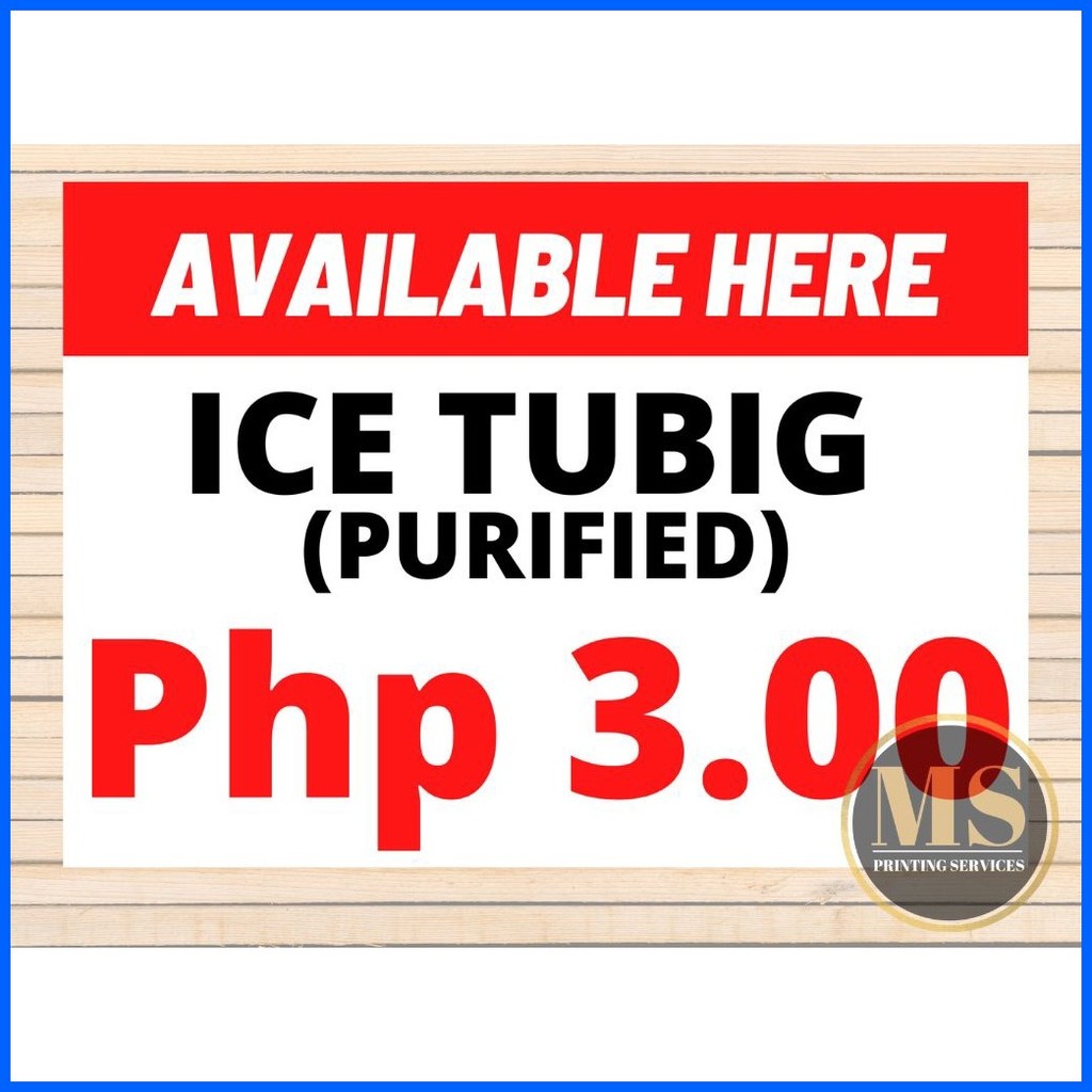 ∆ Ice Yelo Ice Tubig Ice Candy Signage (Laminated Signage and ...