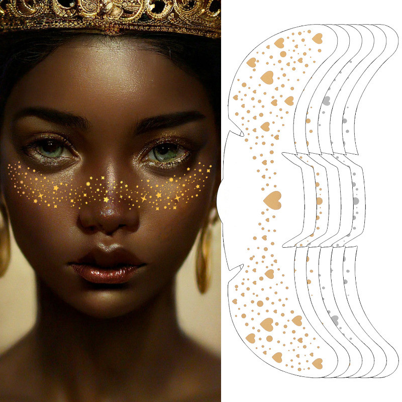 1/2/4Pcs Glitter Star Freckles Stickers - Women Face Makeup Decal - DIY ...