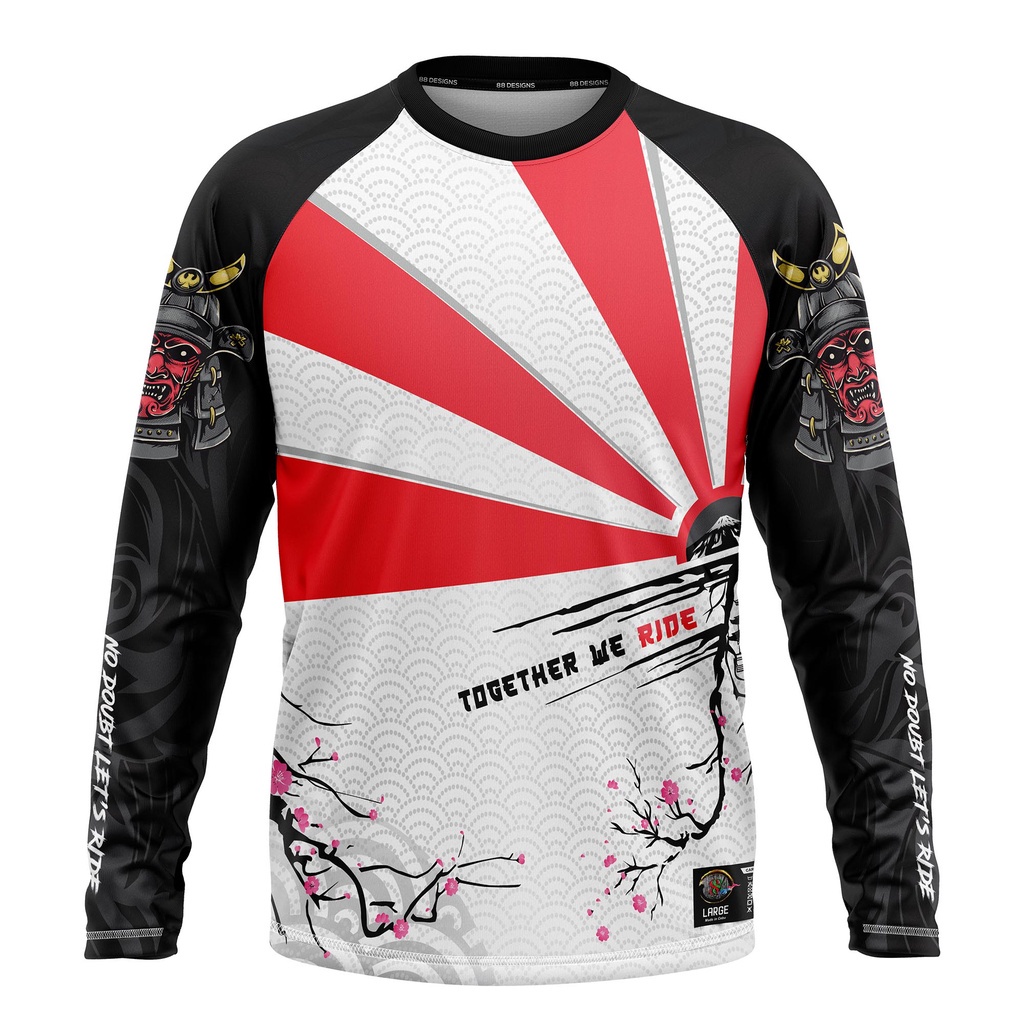Motor Cycle Jersey Long Sleeve for Men NO DREAD BY 88 DESIGNS BUSHIDO JAPANESE FULL SUBLIMATION ...