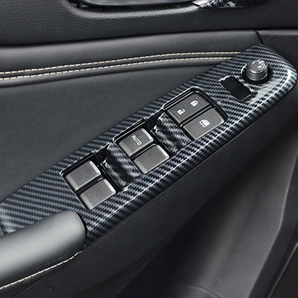4Pcs Carbon Fiber Car Door Window Lift Panel Cover Sticker Trim for ...