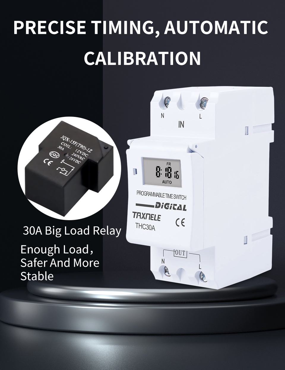 TAXNELE thc30a Din Rail Weekly 7 Days Programmable Digital TIME SWITCH ...