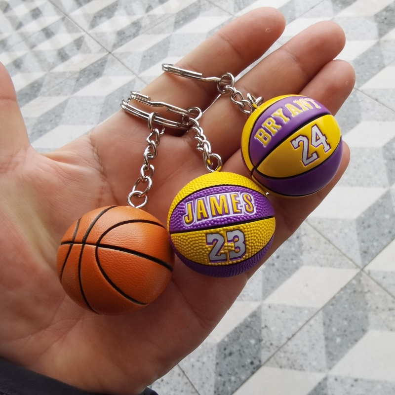 Basketball Star Name Ring Match Ball Souvenir Key Chains for Bag Sport ...
