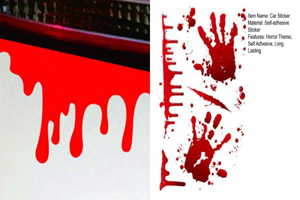 [FM] Car Sticker Car Decal Spooky Halloween Blood Sticker for Car ...