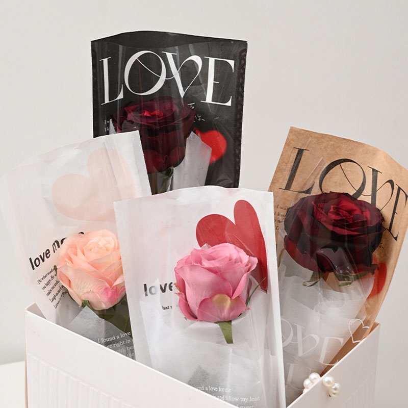 20Pcs Lot Single Rose Flower Packaging Bag Gift Wrapping Paper Wedding ...
