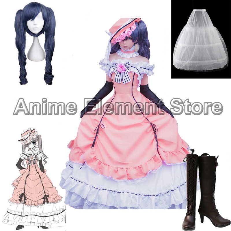 Anime Black Butler Kuroshitsuji Ciel Phantomhive Sleeveless Lace Maid ...