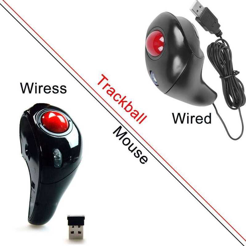 Wireless Trackball Mouse 2.4GHz Thumb-Controlled Digital Mause 10M ...