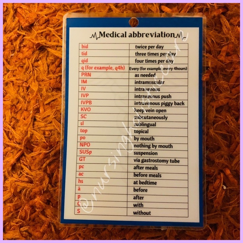 ㄨ Medical Abbreviation FLASHCARD | Shopee Philippines