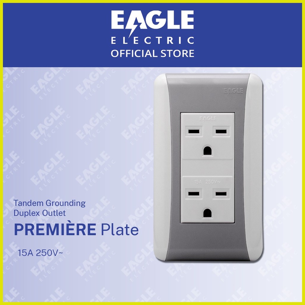 ♠ EAGLE 3826 ÉLAN/PREMIÈRE Tandem Grounding Duplex Outlet 15A 250V ...