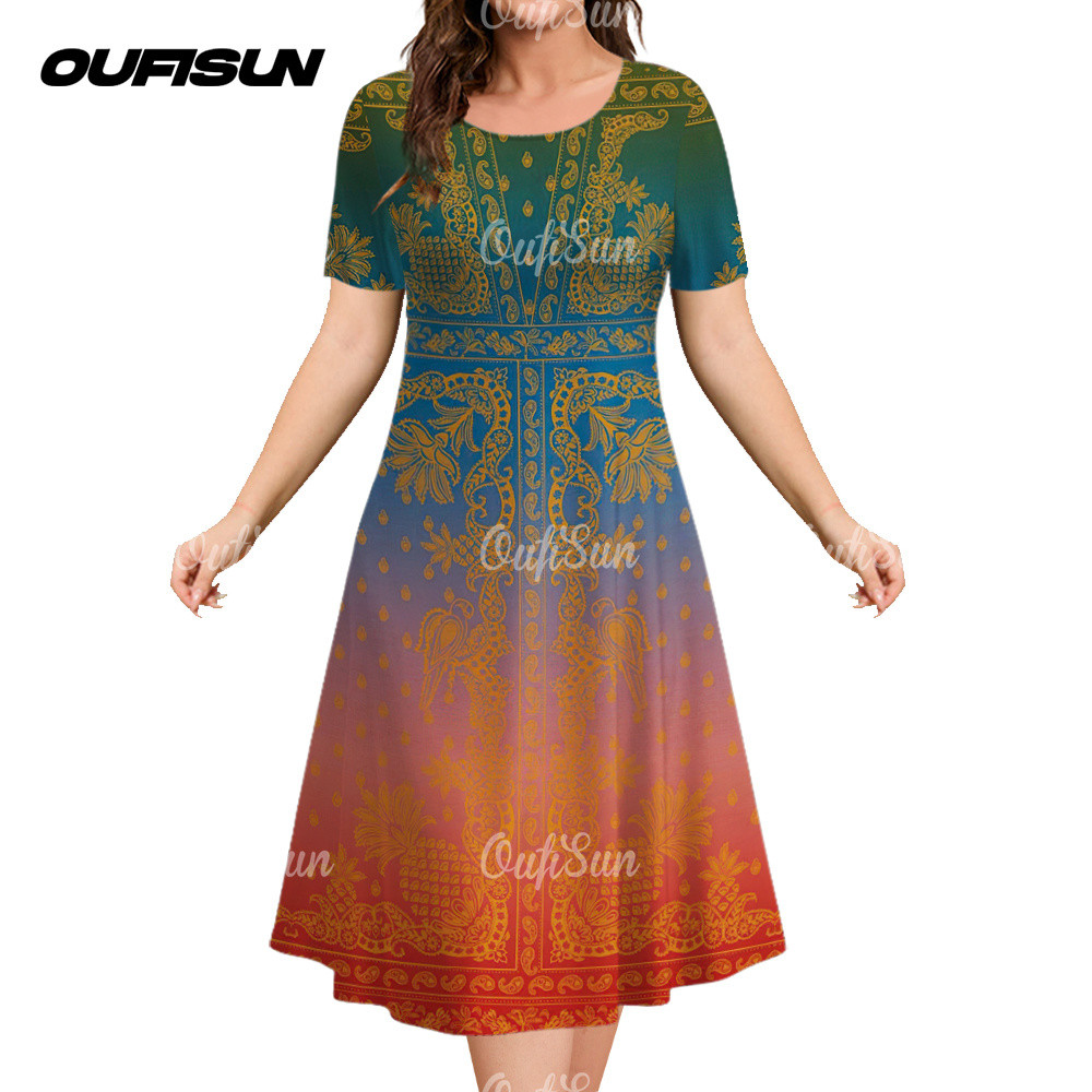 2025 Asean Attire For Women Bohemian Floral Dress Retro Ethnic Style ...