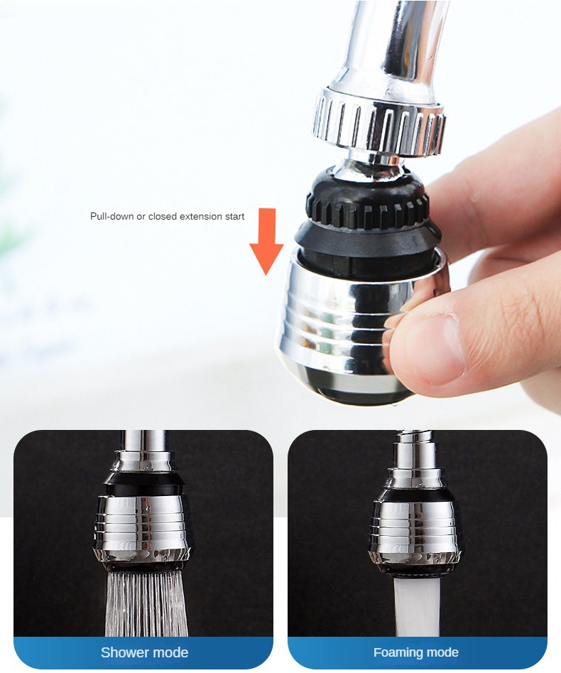 Kitchen Water Faucet Bubbler Water Saving High Pressure Filter Tap 360 ...