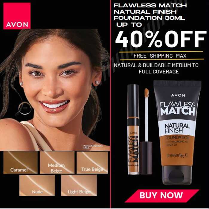 Avon Official Store Flawless Match Natural Finish Foundation 30ML ...
