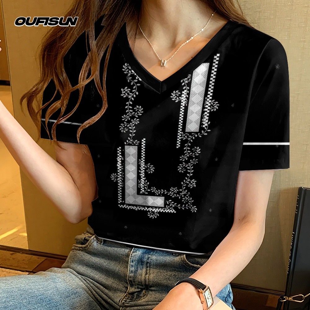 Asean Attire For Women Ethnic Style Women's T-Shirt V-Neck Short ...