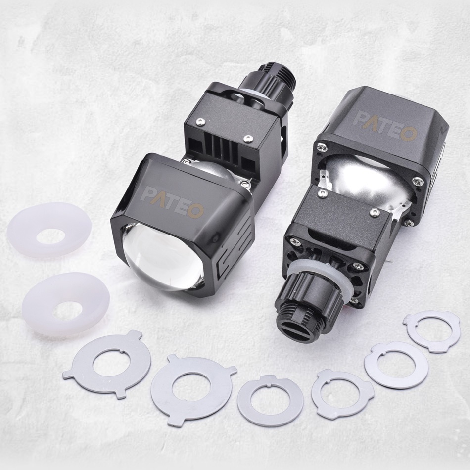 Mini H4 LED Headlight 1.5 Inch Bi LED Projector Lens For H4 H7 HB3 HB4 ...