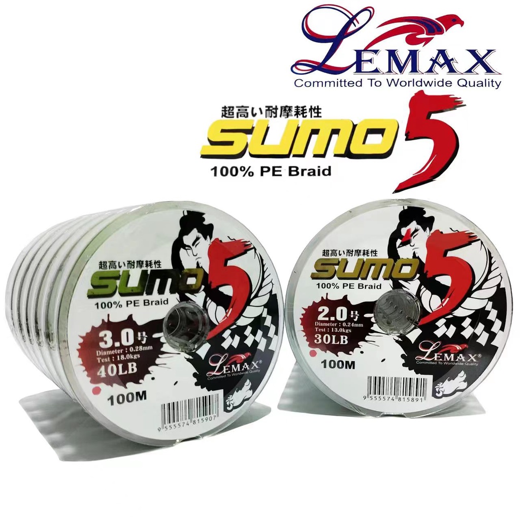 LEMAX X4 SUMO ACE/ SUMO 5 BRAIDED FISHING LINE 100m | Shopee Philippines