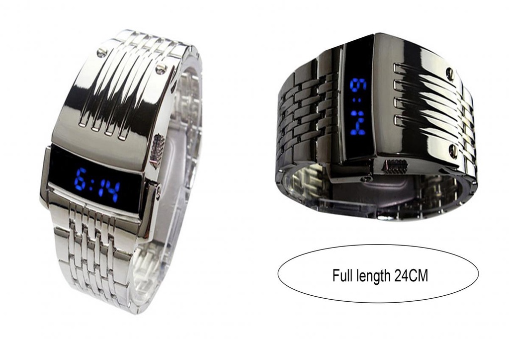 [ Xiapistore ] Wrist Watch LED Automatic Energy Saving Mode Stainless ...
