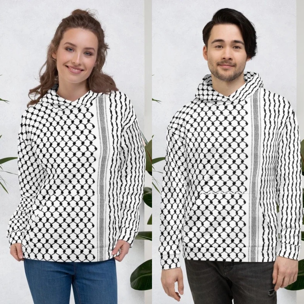 Palestinian Kufiya Hoodie Hatta Pattern Customized Free Palestine ...