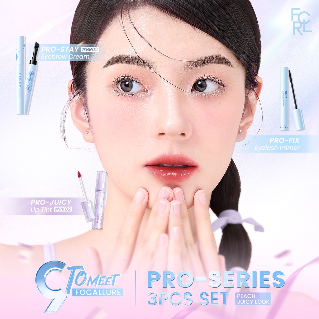 FOCALLURE 9ToMeetFocallure Pro Series 3PCS Set 9 Anniversary Makeup Set Eyebrow Lips Makeup Set ...