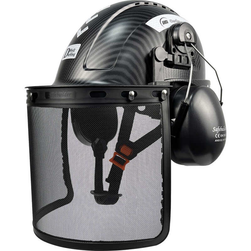 CE Forestry Safety Helmet With Visor Face Mesh Shield Chainsaw Work ABS ...
