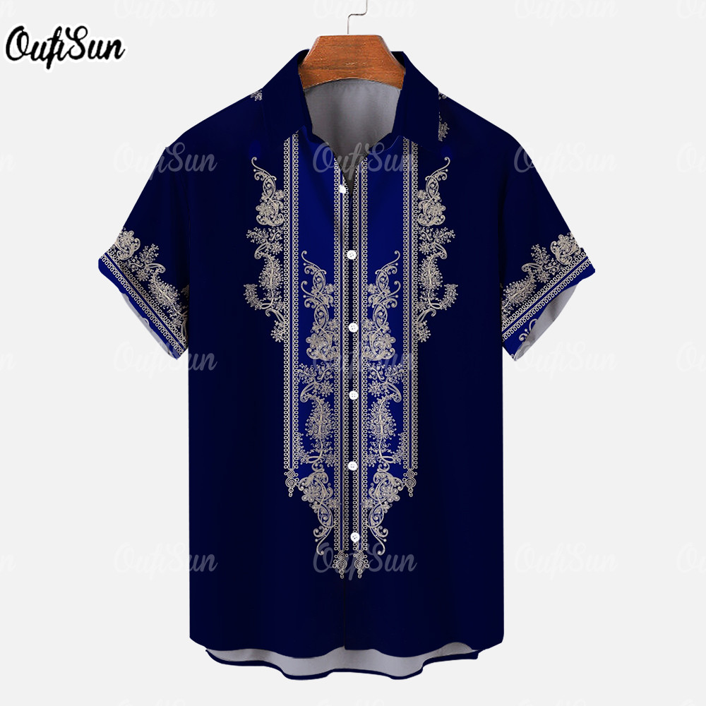 2025 New Modern Baron Style 3D Printed Lapel Short Sleeve Polo Shirt ...