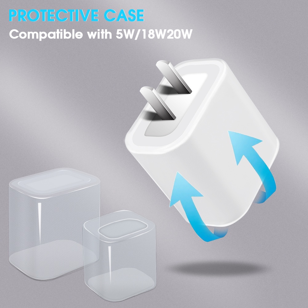 Clear Case For Apple iPhone Charger Adapter Protective 5W 18W 20W ...