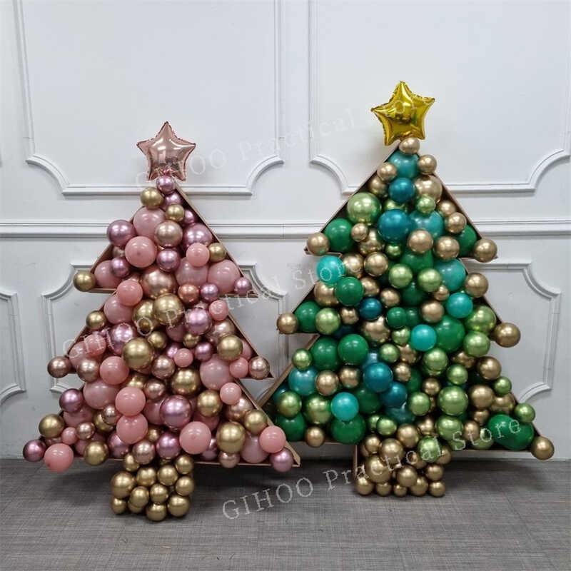 120CM Big Christmas Tree Mosaic Stand Frame DIY Balloon Filling Box ...