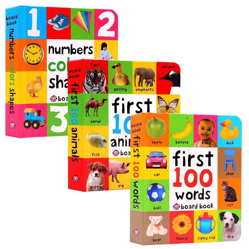 3pcs First 100 Board Book Box Set: First 100 Words, Numbers Colors ...