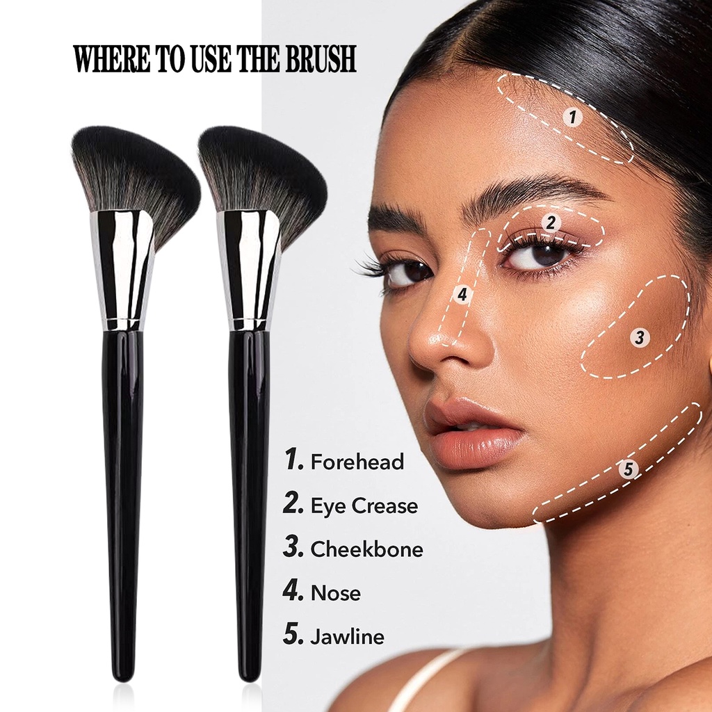 Sickle Contour Brush Face Side Bevel Shadow Fan-Shaped Makeup Brush One ...