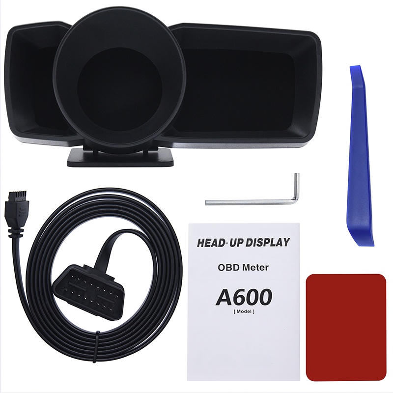 【English menu】A600 Speedometer HUD GPS + OBD2 Head-up System LCD ...
