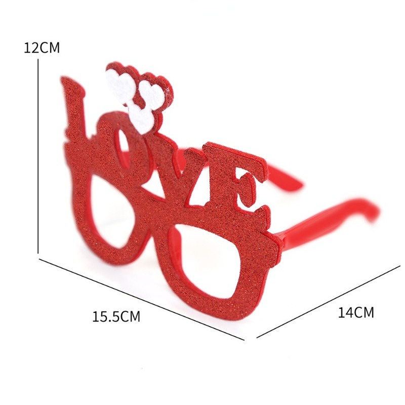 2024 New Valentine's Day Glasses Party Dressing Red Love Couple ...