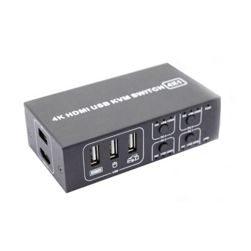 KVM Switches Box 4 In 1Out 4 Input Signal Switcher Box Delivering Clear And Stable Video And ...